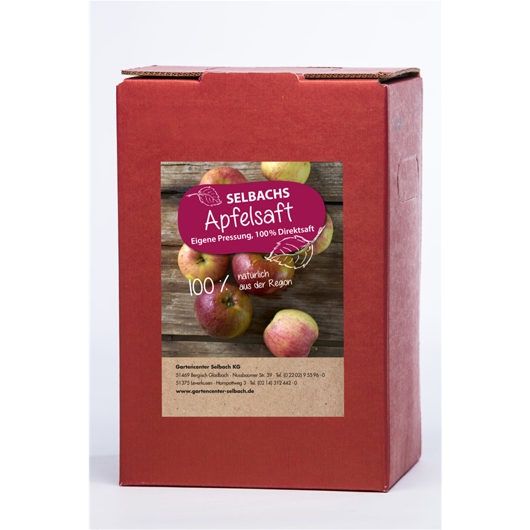 Apfel-Direktsaft, 3l Bag-in-Box, Aus der Region - Gartencenter Selbach